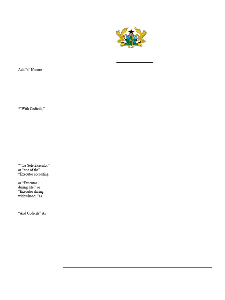 Executor Oath Template for Ghana | PDF | Will And Testament | Legal ...