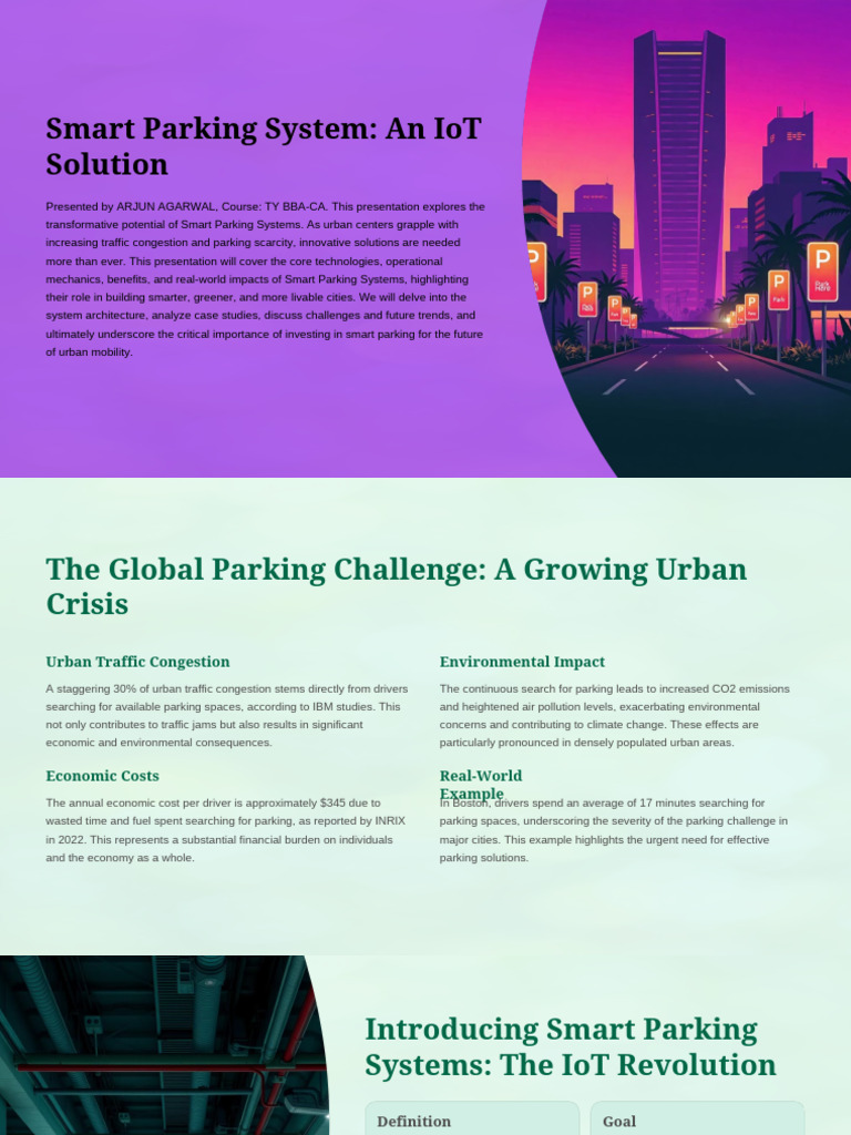 Smart Parking System An IoT Solution | PDF | Parking | Internet Of Things
