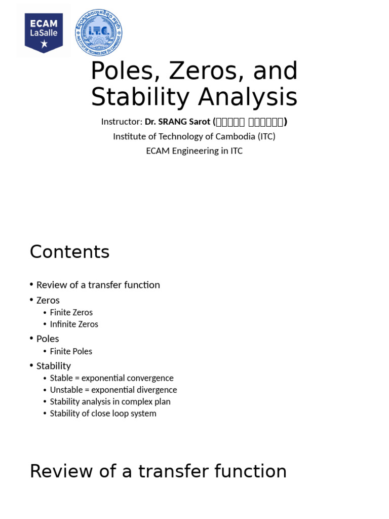 6-2-Zeros, Poles and Stability Analysis | PDF