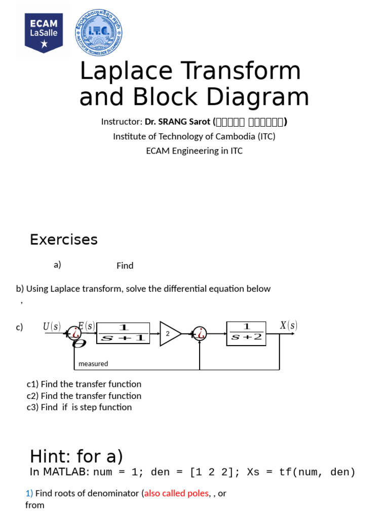 5-2-Exercise Laplace Transform Block Diagram1 | PDF | Laplace Transform | Mathematical Objects