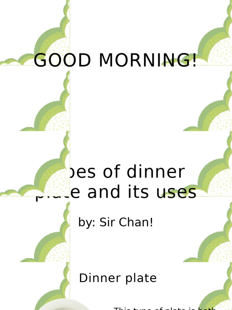 Types of Dinner Plates and Their Uses | PDF