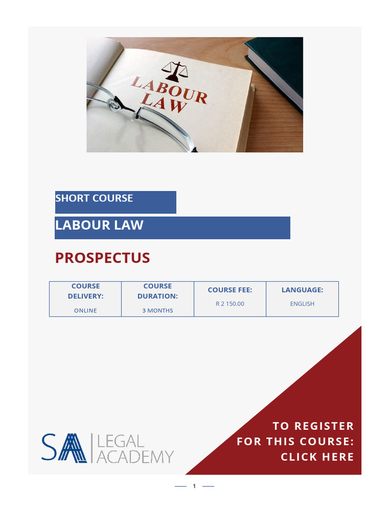 Labour Law Short Course | PDF | Banks | Labour Law