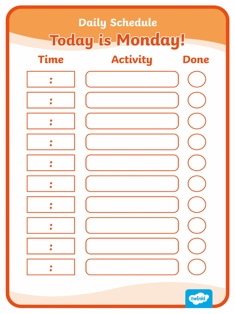 Daily Schedule - Editable | PDF