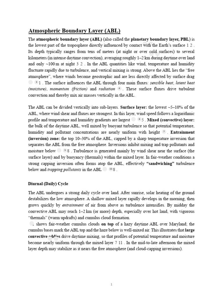 Atmospheric Boundary Layer | PDF | Atmospheric Thermodynamics | Meteorology