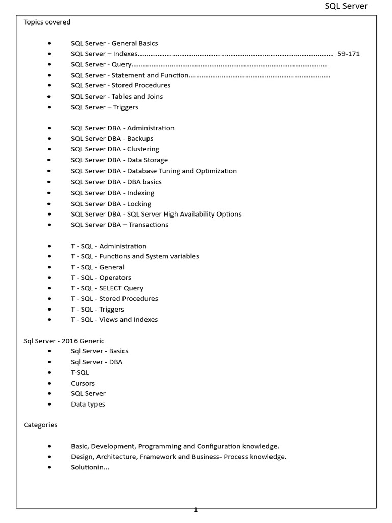 Topics Covered | PDF