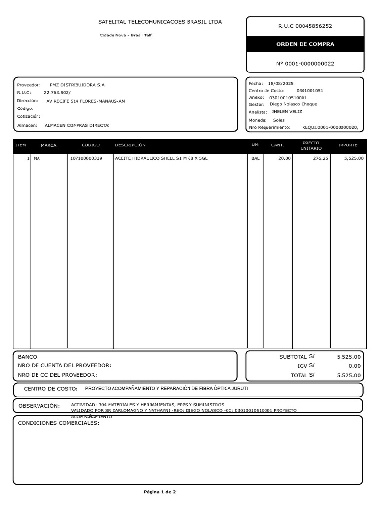 PMZ Distribuidora Sa-Oc22 | PDF | Pagos