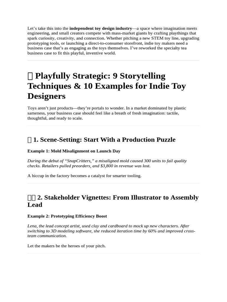 Storytelling For 9 Storytelling Techniques & 10 Examples For Indie Toy ...