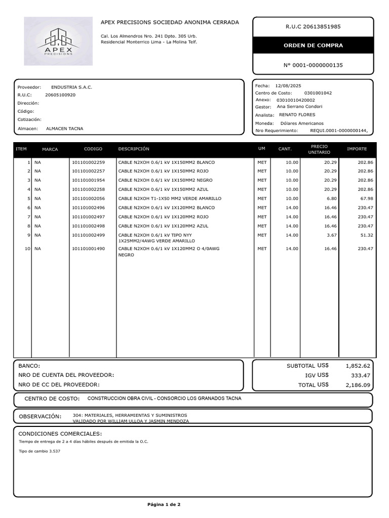 Oc 135 | PDF | Pagos