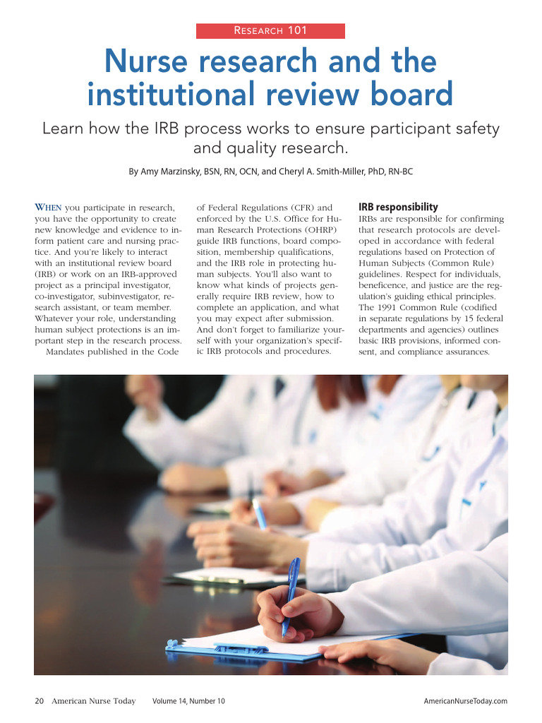 Nurse Research and The Institutional Review Board | PDF | Institutional Review Board | Informed ...