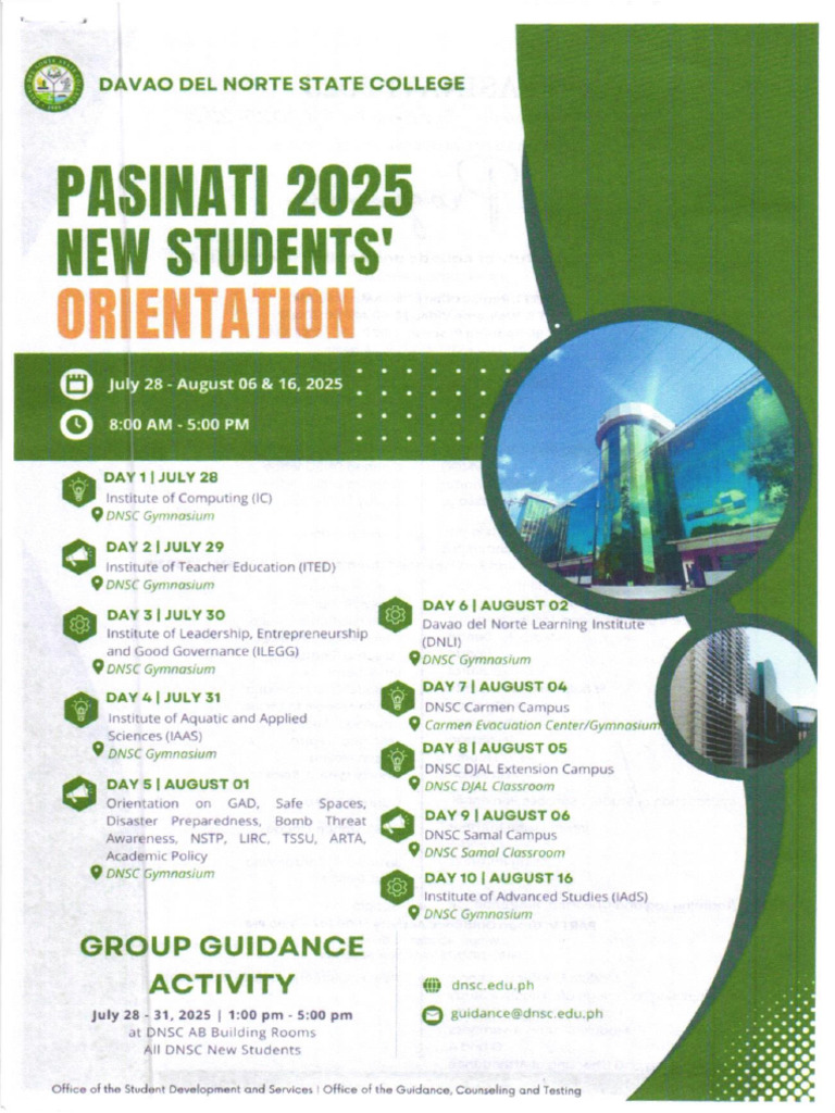 PASINATI 2025 New Students Orientation | PDF