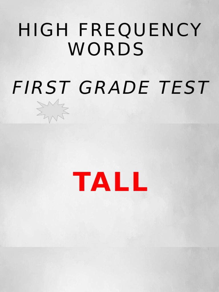 First Grade High Frequency Words Test | PDF