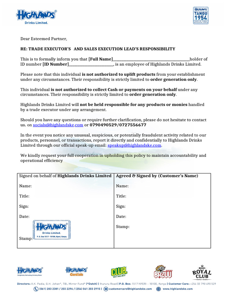 Trade Executor and Sales Execution Lead Responsibility (Final) | PDF