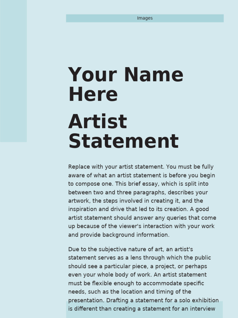 Crafting Your Artist Statement Guide | PDF