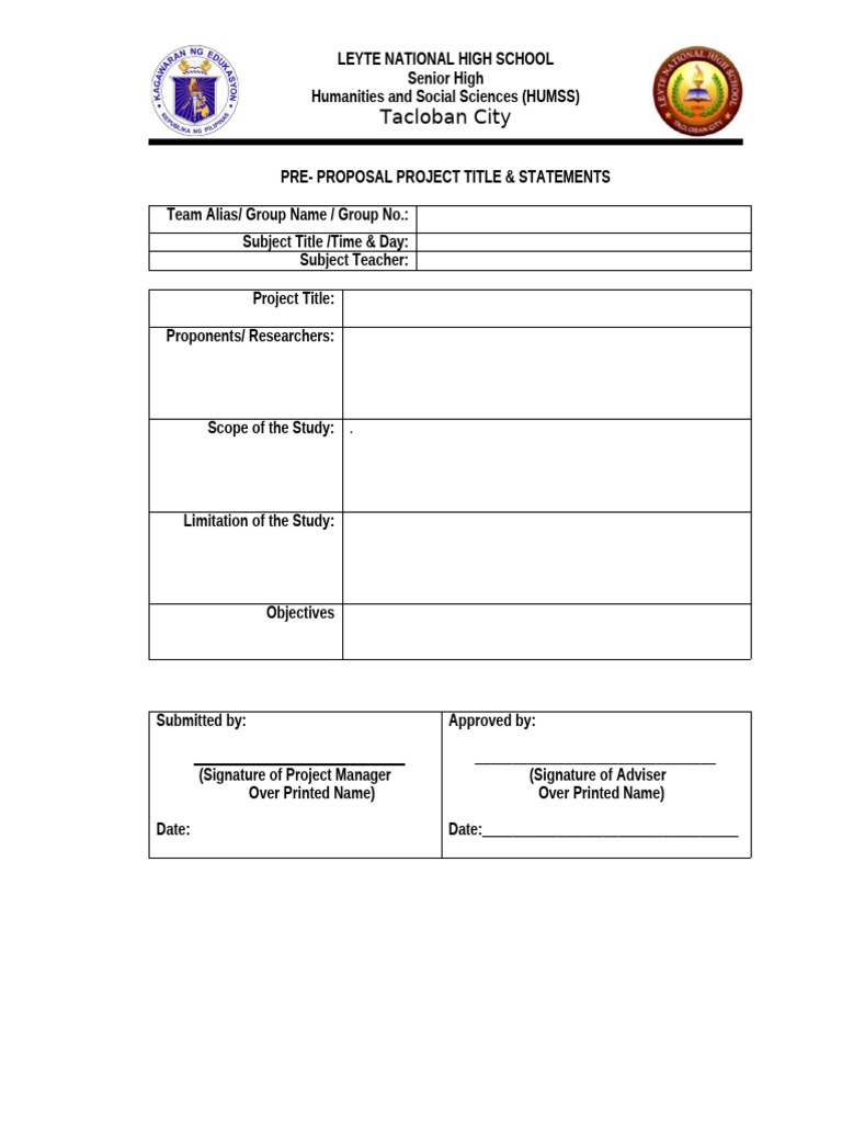Pre Proposal Template | PDF