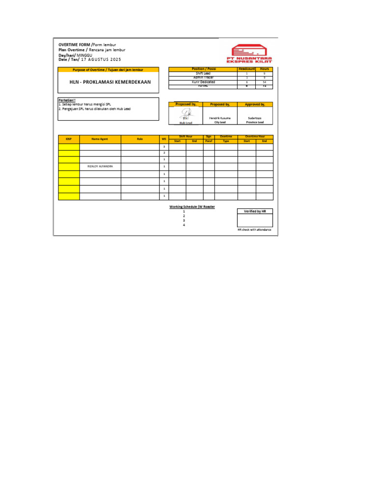 FORM SPL KADIA II HUB 17 AGUSTUS 2025 - Edited | PDF