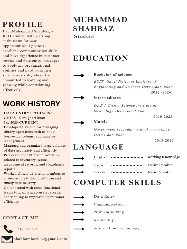 White Simple Student CV Resume - 20250817 - 001117 - 0000 | PDF