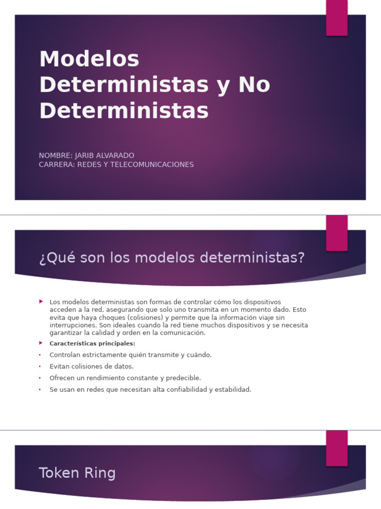 Modelos de Acceso a Redes: Deterministas y No | PDF | Protocolos de ...