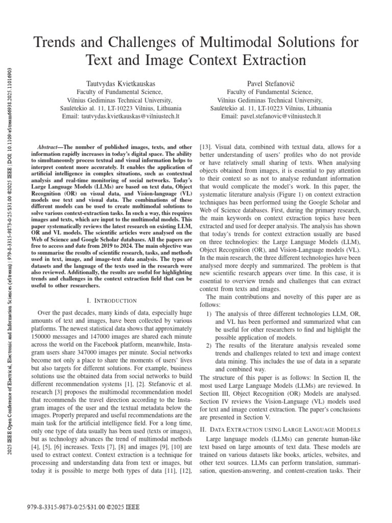 Multimodal Context Extraction Trends | PDF | Data | Information