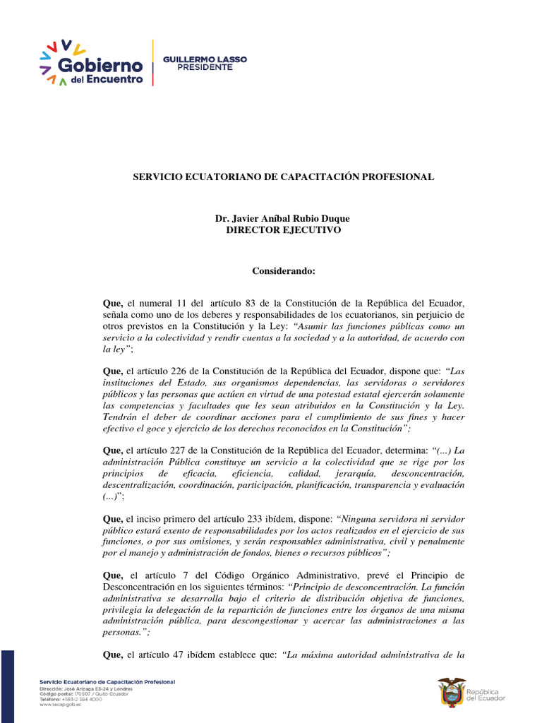 Resolución SECAP | PDF | Administración Pública | Regulación