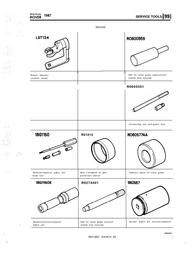 Range Rover Manual Service Tools | PDF