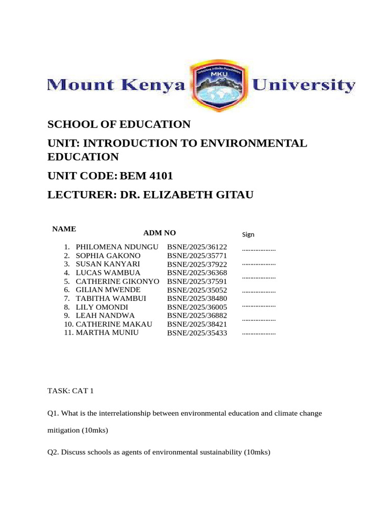 Typed Environmental Education | PDF | Climate Resilience | Climate ...