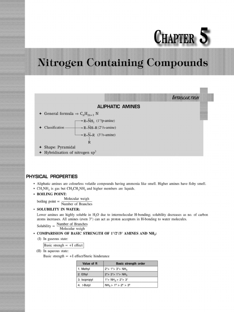 IIT Main Chemistry Compounds Containing Nitrogen Master | PDF