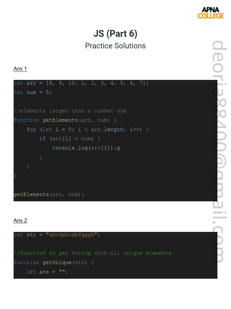 JS Part 6 (Ans) | PDF