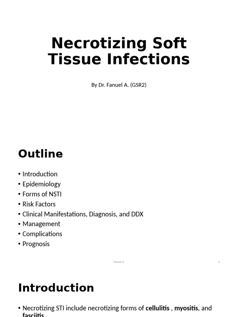 Necrotizing Soft Tissue Infections Overview | PDF | Medical Specialties ...