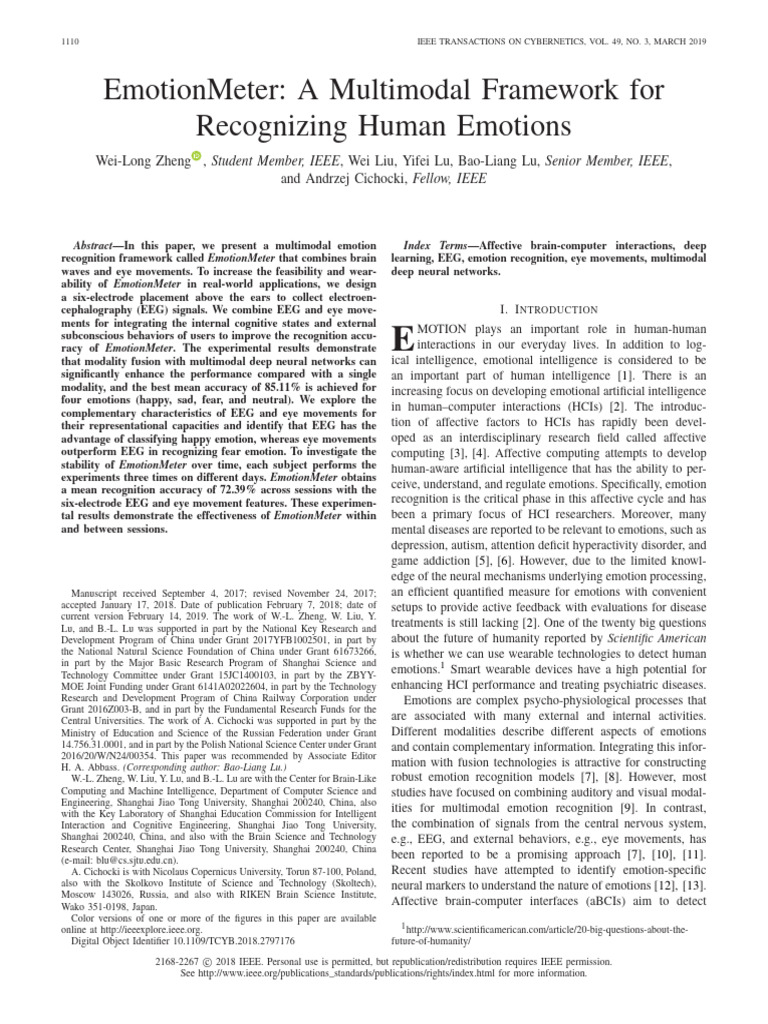 EmotionMeter: Multimodal Emotion Recognition | PDF ...