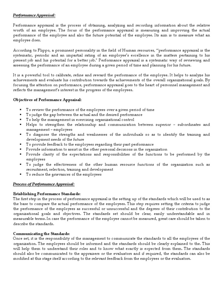 Basics of Performance Appraisals | PDF | Performance Appraisal | Human ...