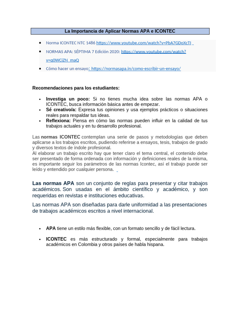 Normas APA e ICONTEC: Guía Esencial | PDF | Estilo apa | Citación