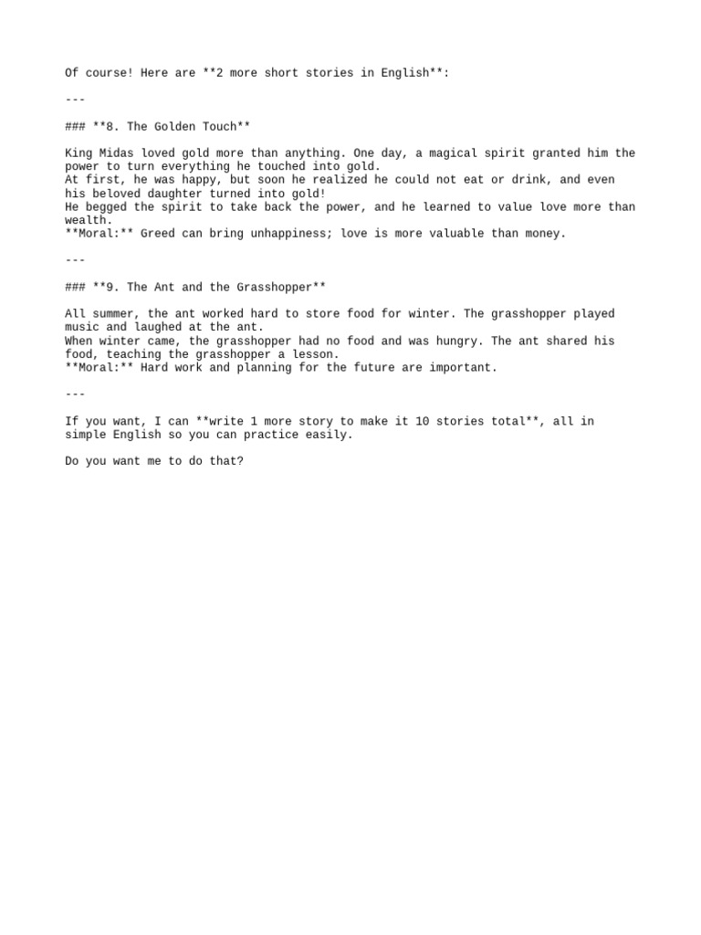 2 Short Stories in English Part1 | PDF