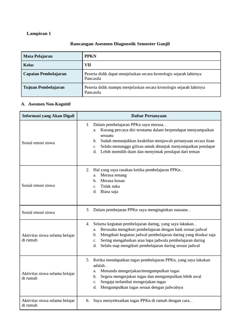 Contoh Asesmen | PDF