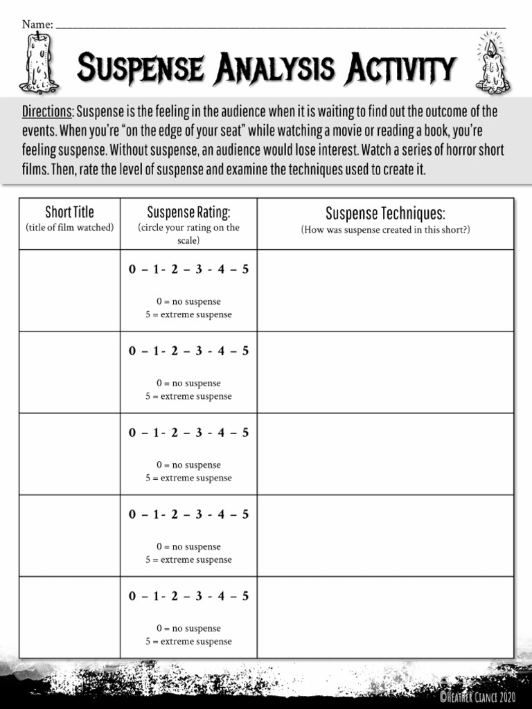 Suspense Analysis Worksheet PRINTABLE | PDF