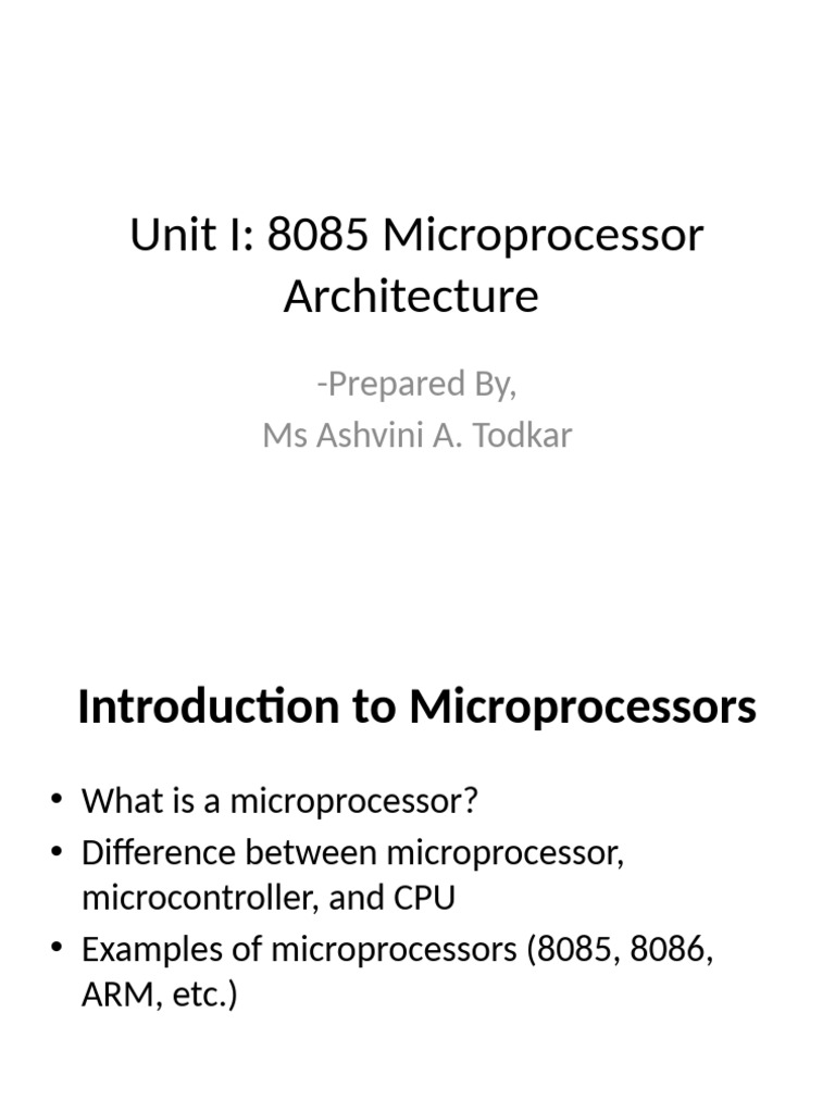 Unit I 8085 Architecture | PDF | Central Processing Unit | Integrated ...