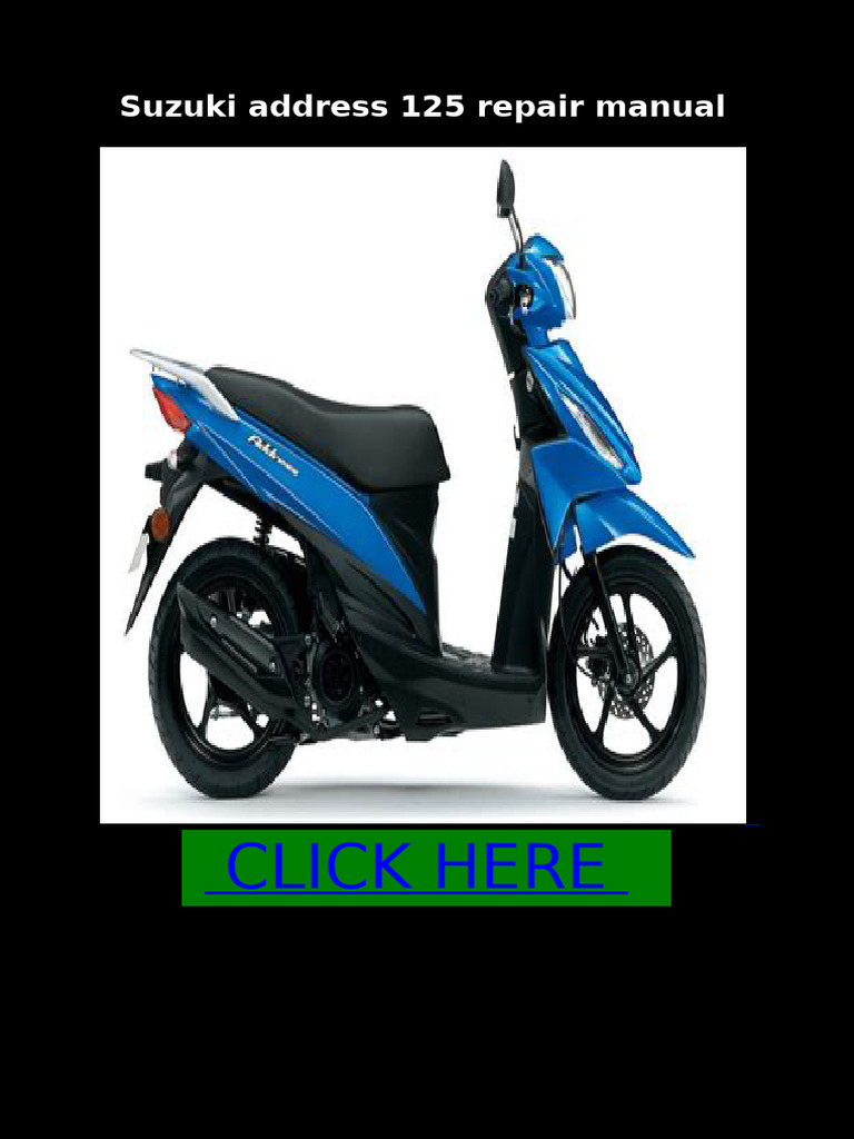 Suzuki Address 125 Repair Manual | PDF