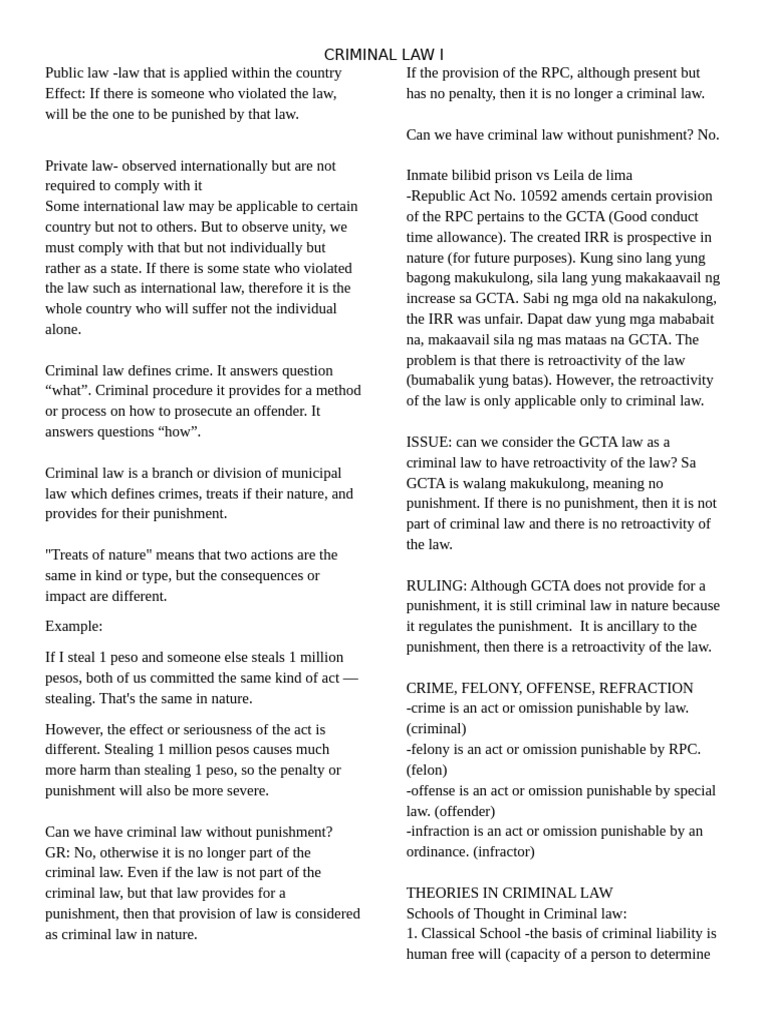 Overview of Criminal Law Principles | PDF | Crimes | Crime & Violence