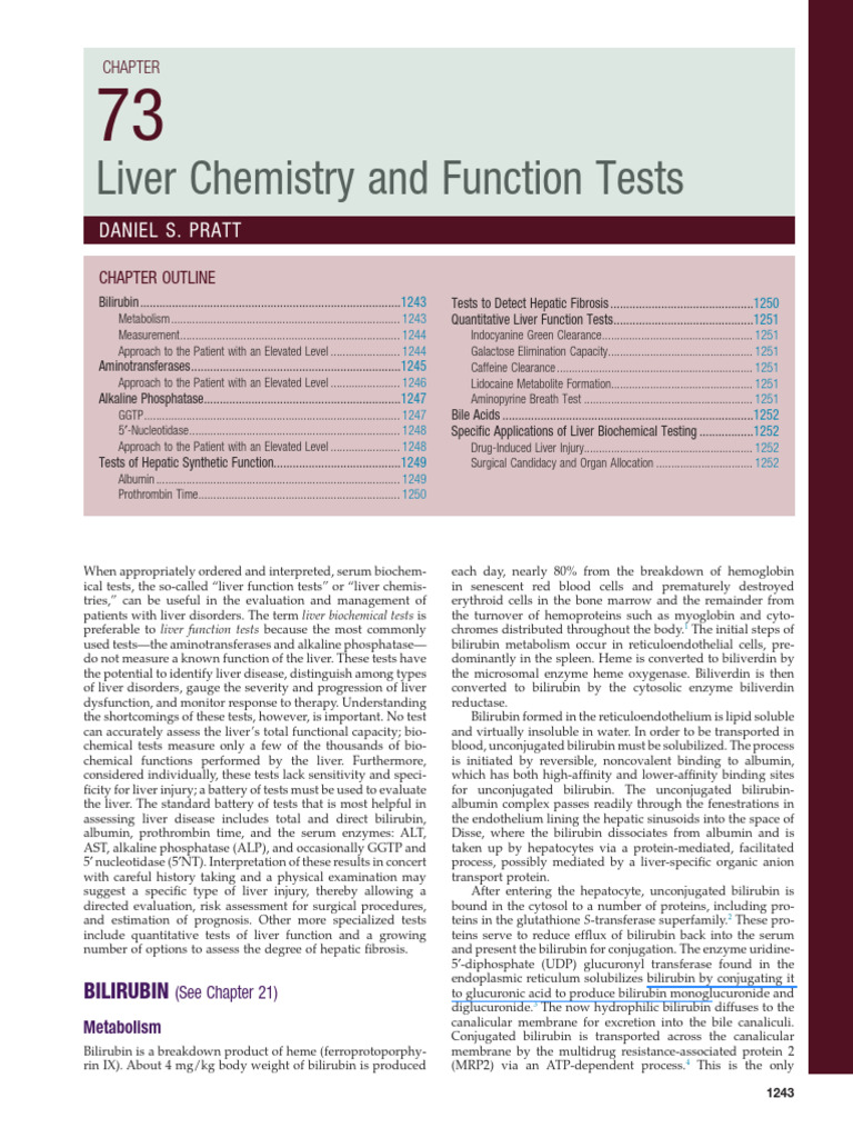 Liver Biochemical Tests Overview | PDF | Alanine Transaminase | Hepatitis