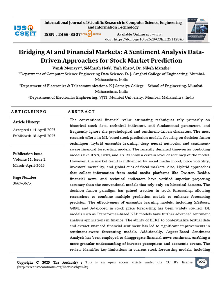 Bridging AI and Financial Markets A Sentiment Analysis Data-Driven ...