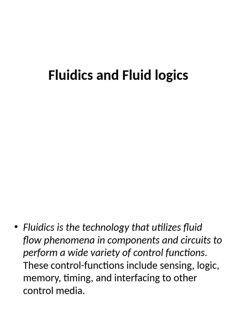 Fluidics | PDF | Valve | Switch