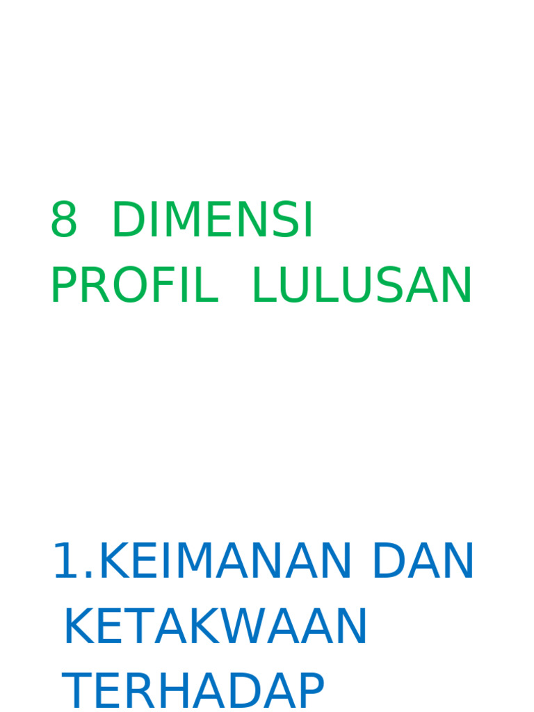 8 Dimensi Profil Lulusan | PDF