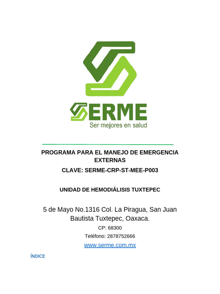 FMS.9 Programa para El Manejo de Emergencias Externas | PDF | Ciclones tropicales | Temblores