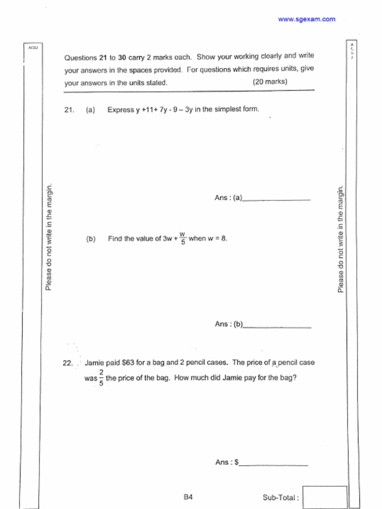 Booklet B from 2022-P6-Maths-Prelim | PDF