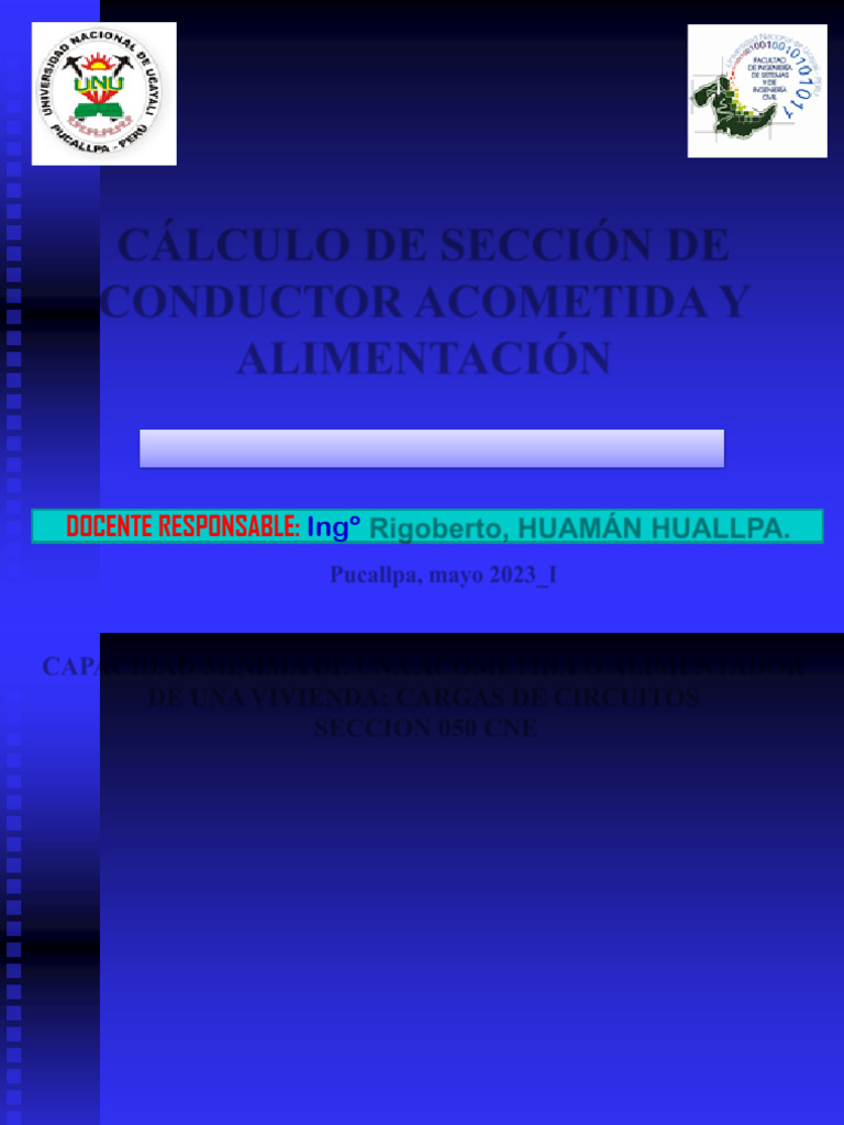 Clase 05-Calculo de Sección de Conductor de Acometida | PDF | Red ...