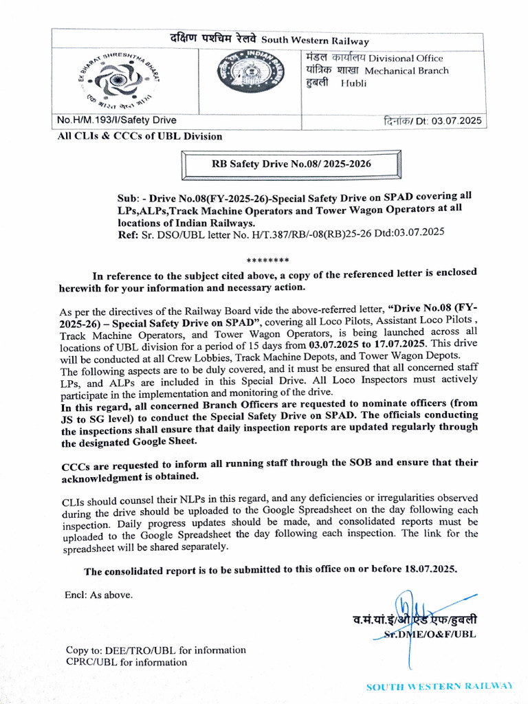 Safety Drive SPAD DTD 3.7.25 | PDF
