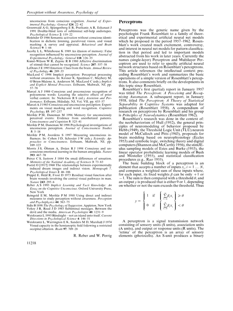 Understanding Perceptrons in AI | PDF | Perception | Applied Mathematics