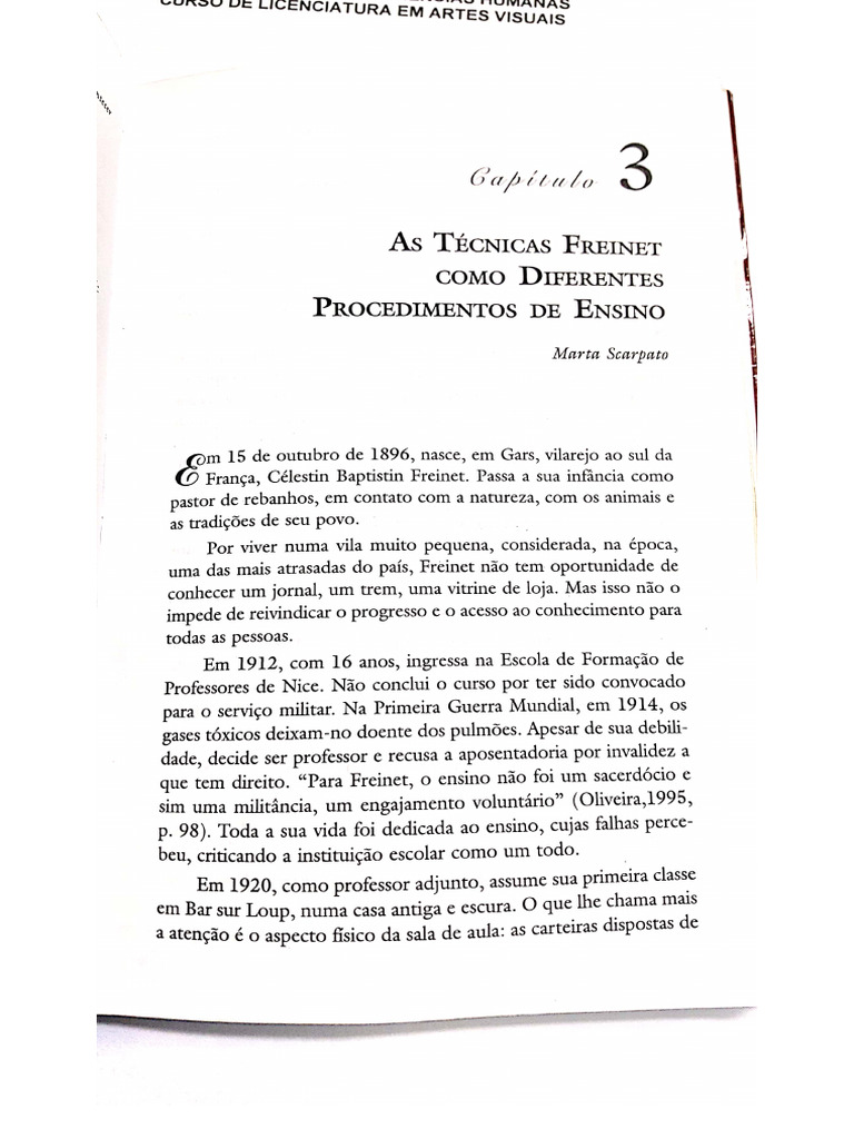 Proposta Pedagógica Freinet | PDF