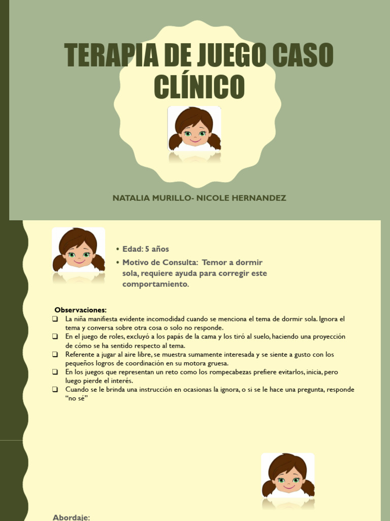 Terapia de Juego Caso Clínico Presentación | PDF | Temor | Cognición