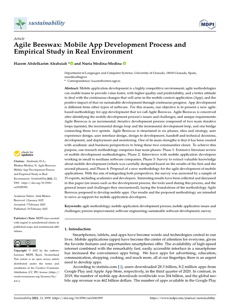 Agile Beeswax Mobile App Development Process and Empirical Study in Real Environment | PDF ...