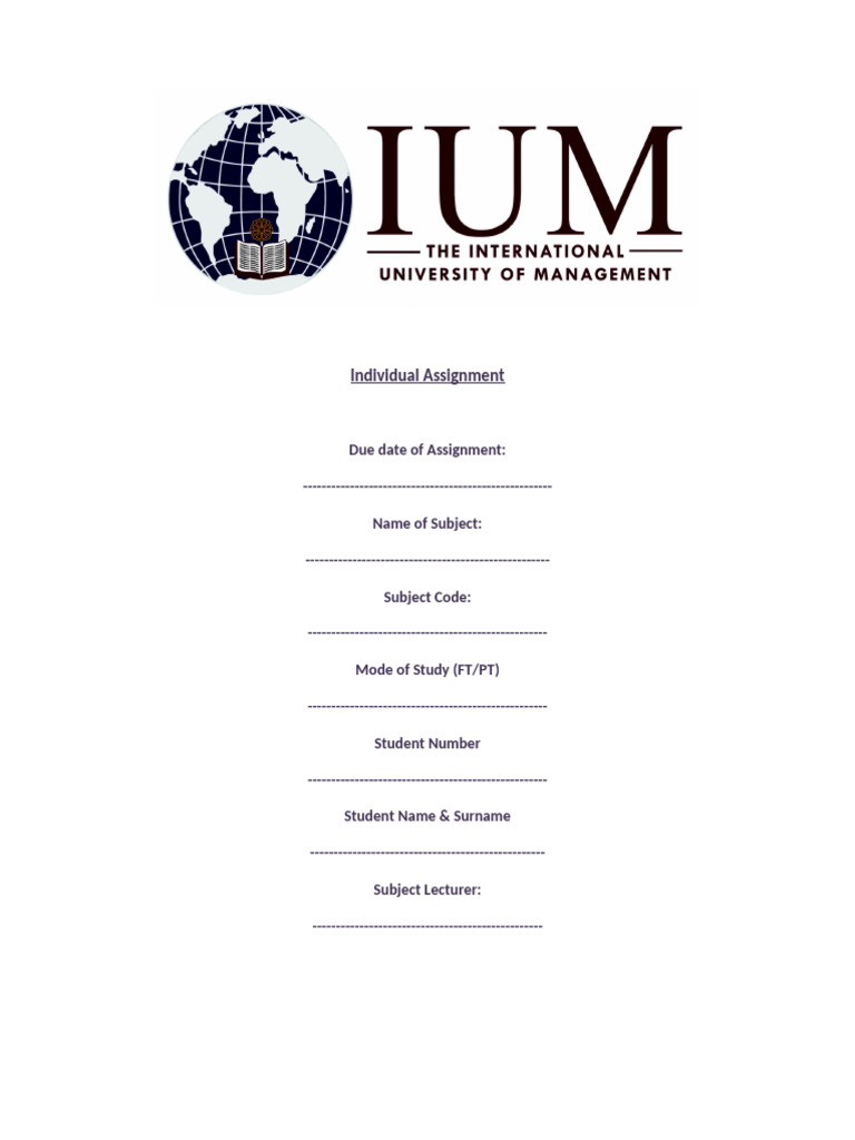 Individual Assignment Cover Page | PDF